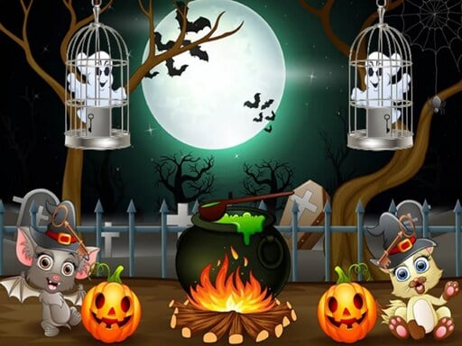 Halloween Twin Ghosts Rescue Game - Play Halloween Twin Ghosts Rescue ...