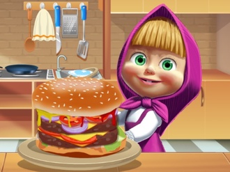 Masha cooking Big Burger Game - Play Masha cooking Big Burger Online ...