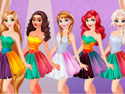 Disney Princesses Rainbow Dresses Game - Play Disney Princesses Rainbow ...